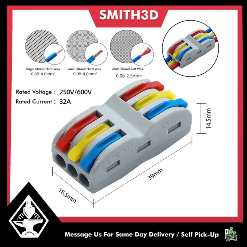 Quick Wire Connector Terminal Block for 3D Printer 32A 250V | Smith3D ...