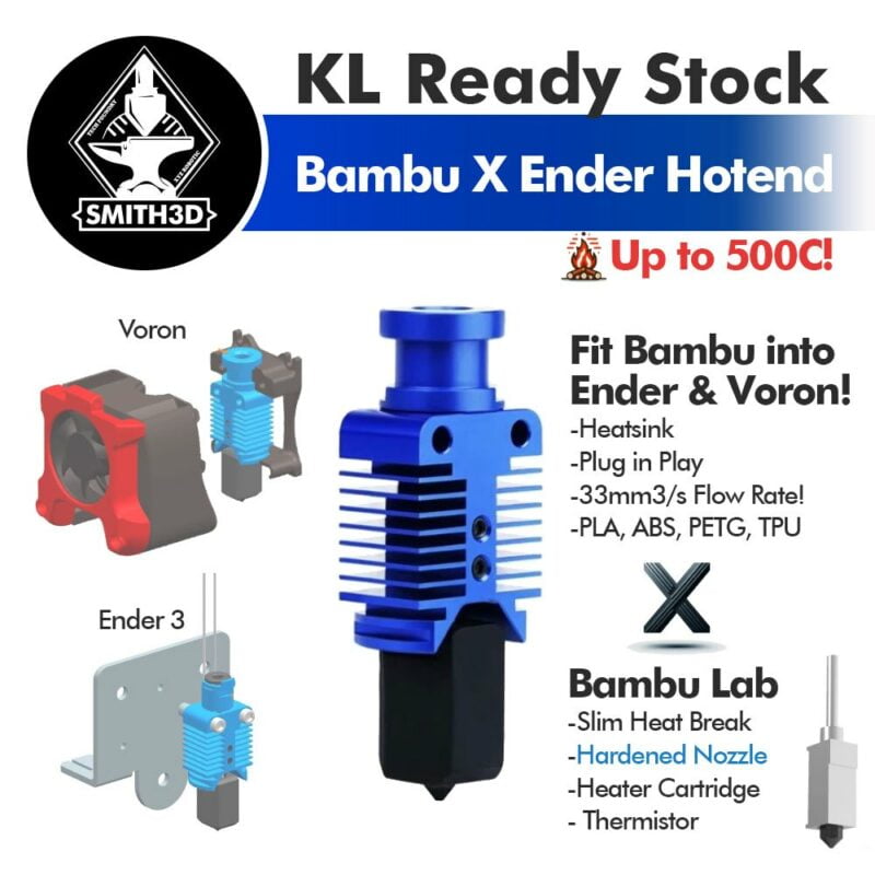 Bambu Lab x Ender Hotend Kit for Ender 3, CR10, Voron, E3D - Includes ...
