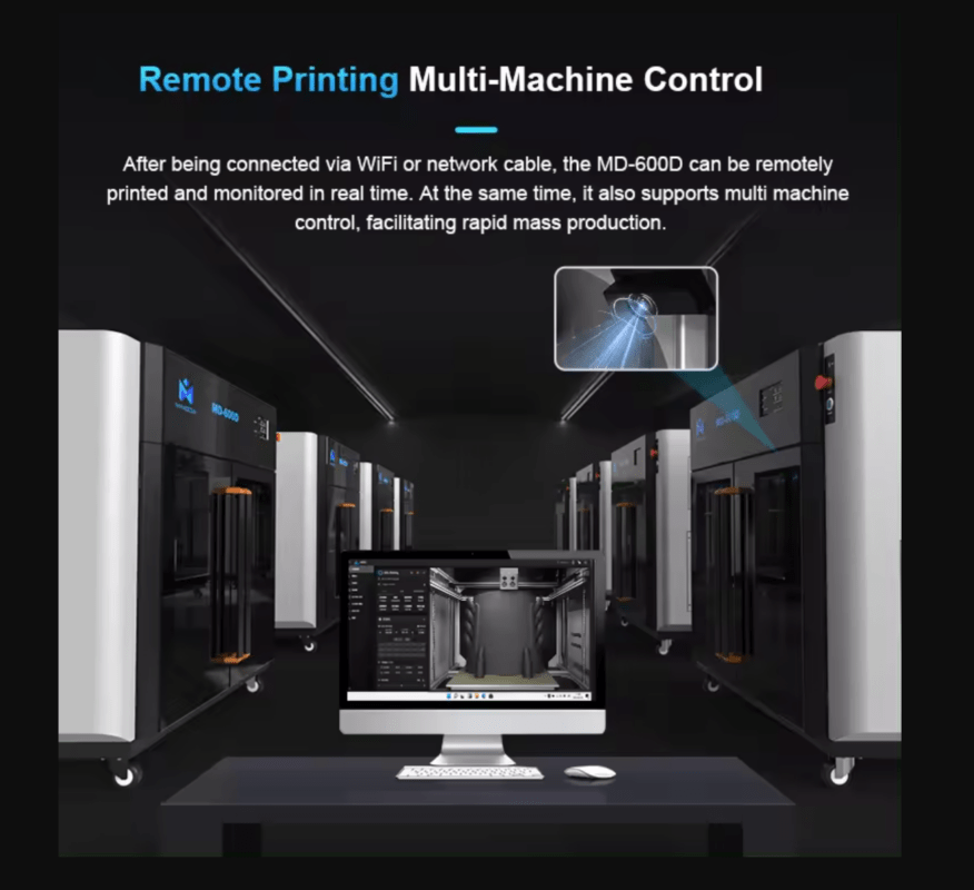 MINGDA MD 600D Industrial 3D Printer, Dual Extruder, 350°C Max Temp ...
