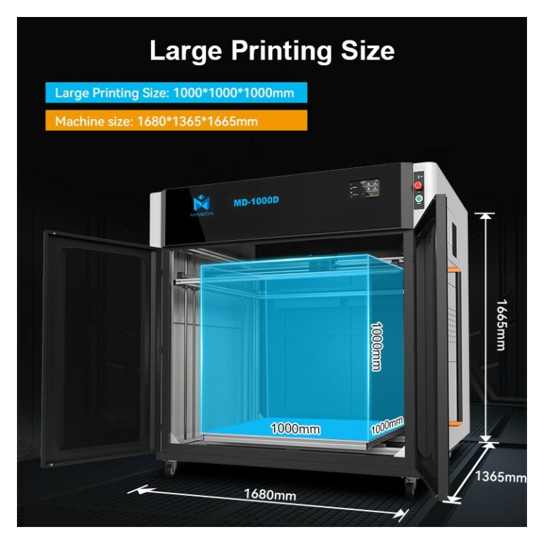 MINGDA MD 1000D Industrial 3D Printer, Dual Extruder, 350°C Max Temp ...