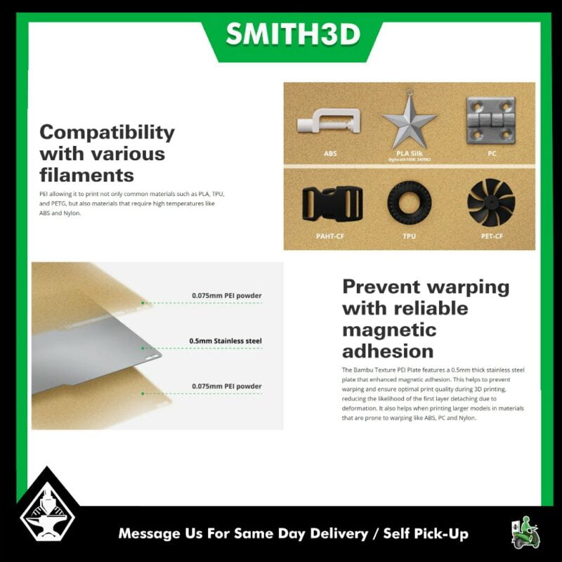 Bambu Lab Dual Sided Textured PEI Plates for X1 / X1C / P1 Series ...