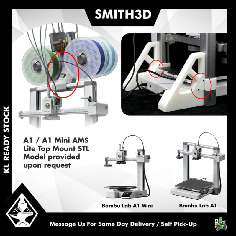 Bambu Lab AMS Lite Top Mount Kit - Printable Top Mount for A1 Series ...