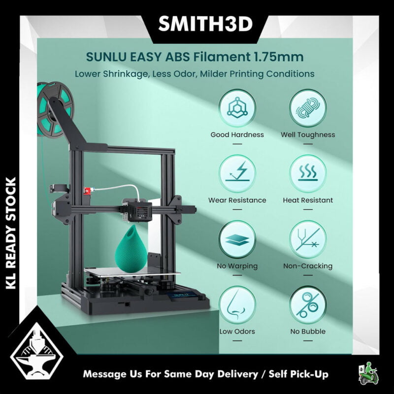 SUNLU Easy ABS Filament - 1.75mm 1KG | Smith3D Malaysia