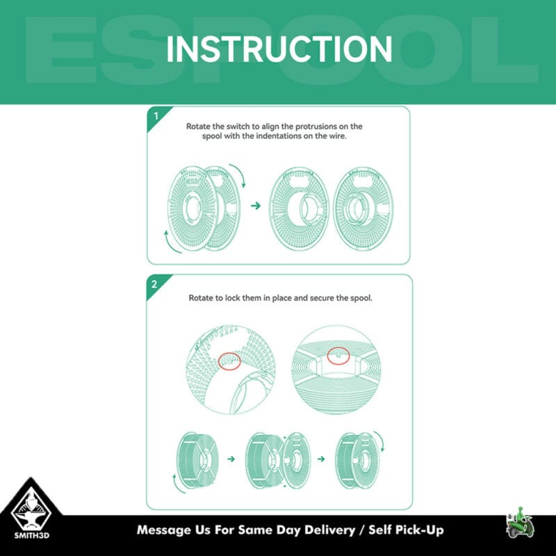 eSun eSpool+ Reusable Filament Spool for Refill Filament, Bambu Lab ...