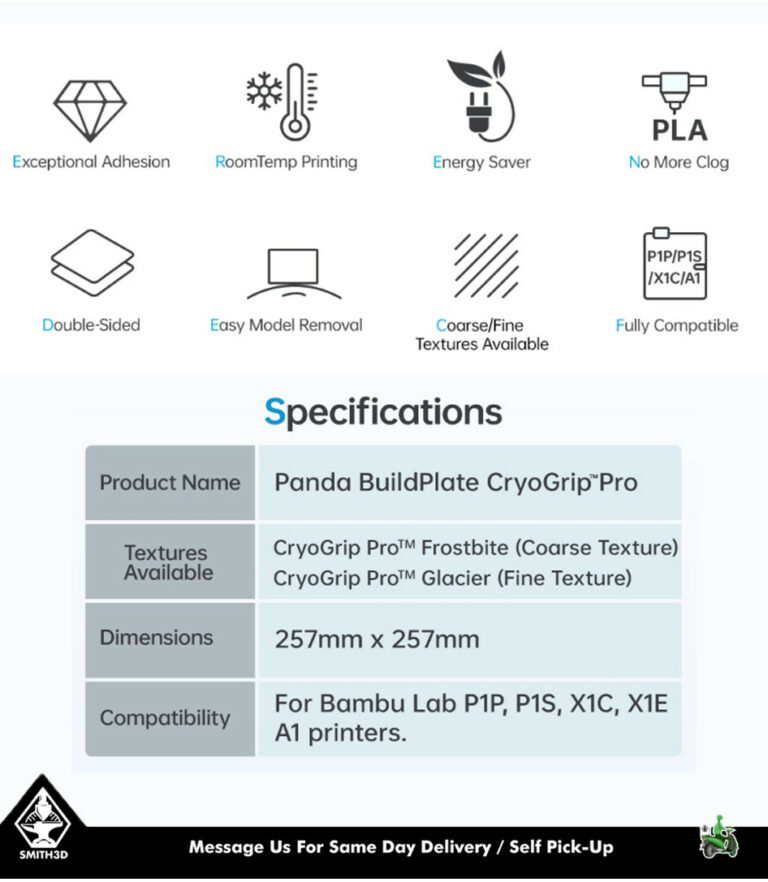 BIQU CryoGrip Pro Build Plate for Bambu Lab A1 Series / P1 / X1 / H2D ...